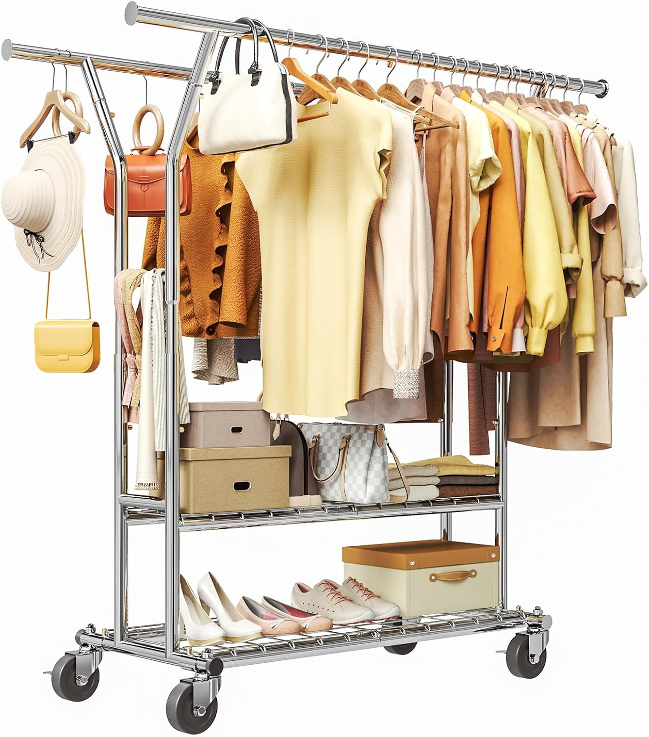 Clothes Rack Heavy Duty 620LBS For Hanging Clothes, Commercial Garment ...