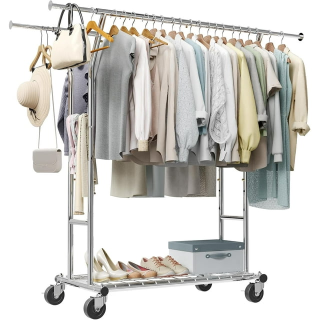 Clothes Rack Heavy Duty 620LBS For Hanging Clothes, Commercial Garment ...
