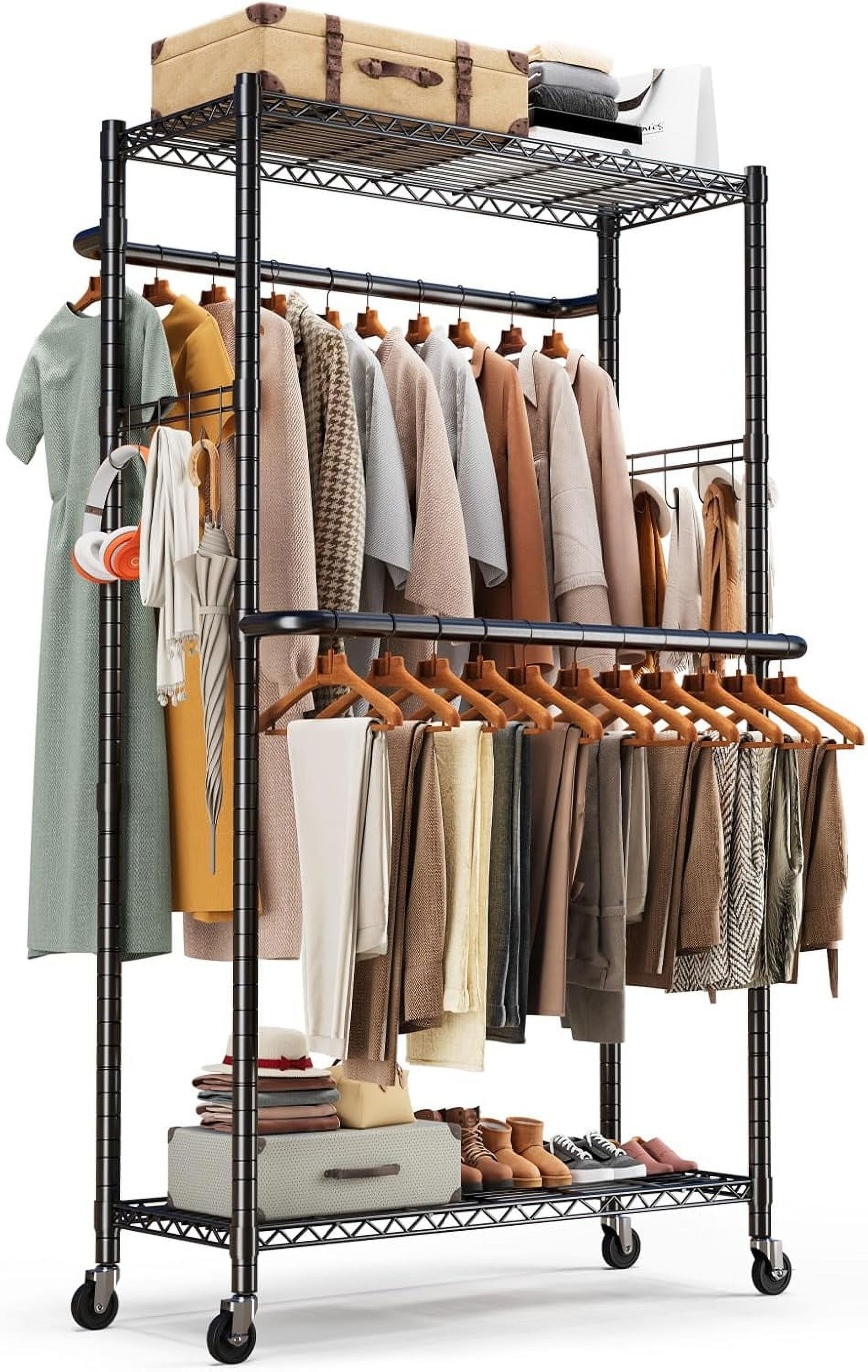 Clothes Rack Heavy Duty Clothing Rack for Hanging Clothes Adjustable ...