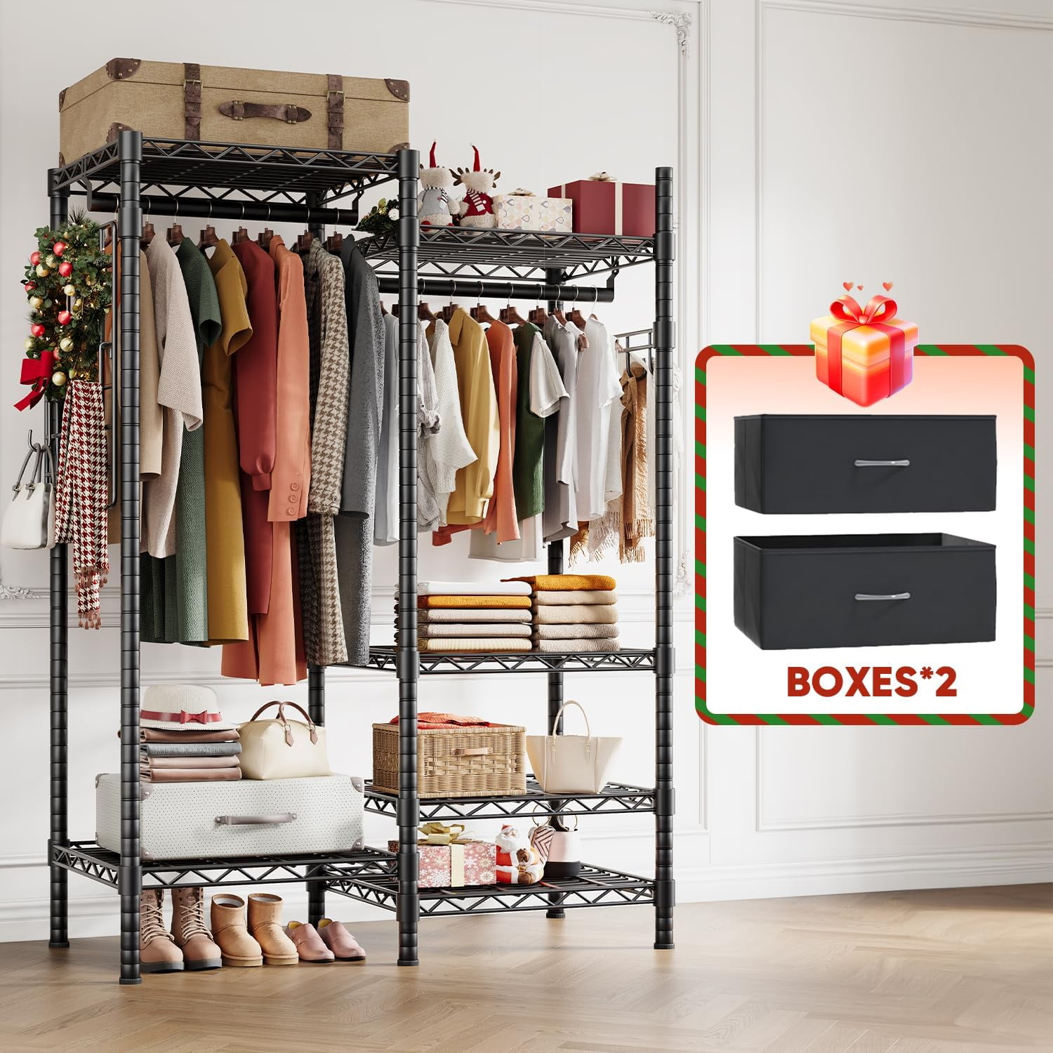 Clothes Rack Heavy Duty Clothing Rack for Hanging Clothes Loads 1200LBS ...