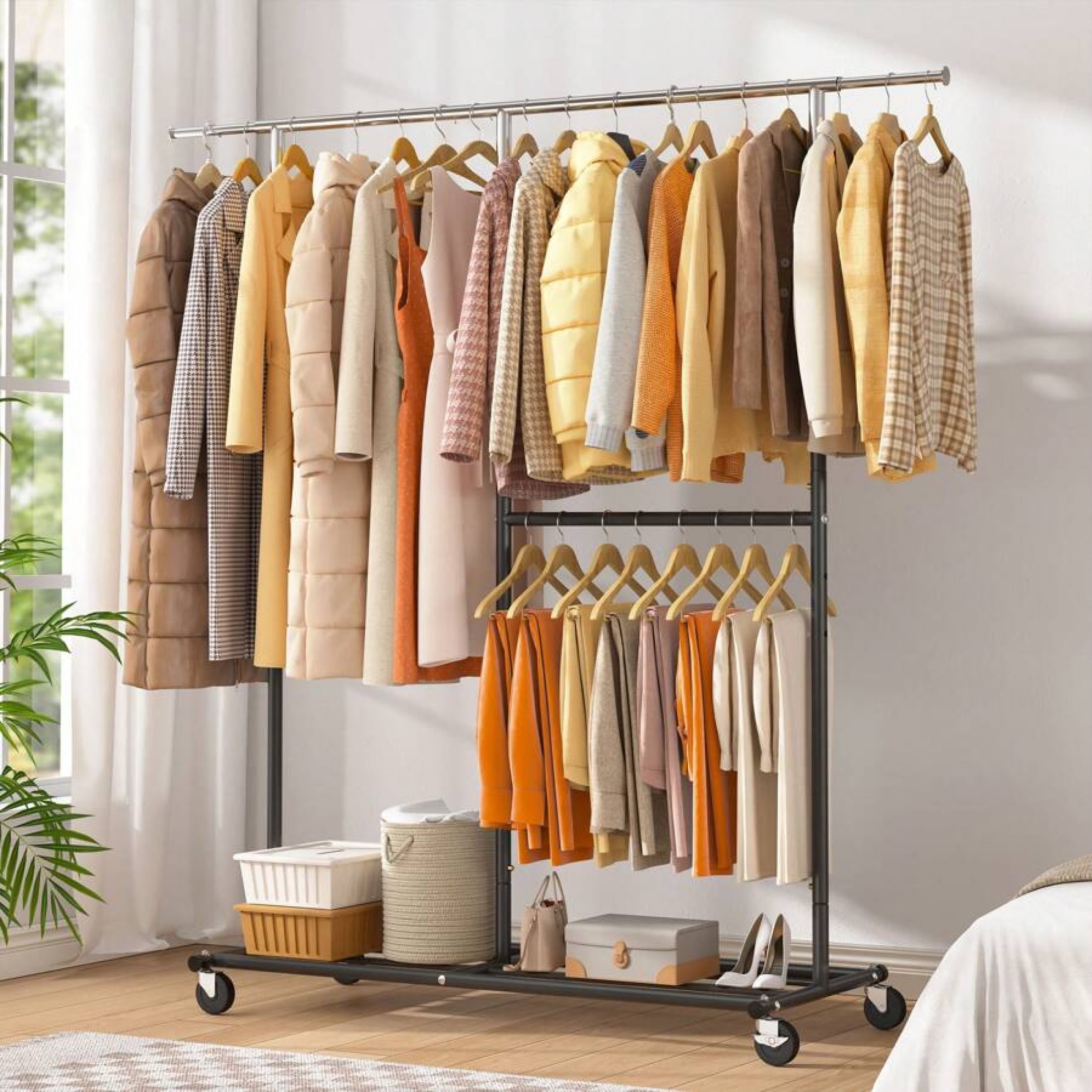 Clothes Rack Heavy Duty, Clothing Racks For Hanging Clothes, Metal ...