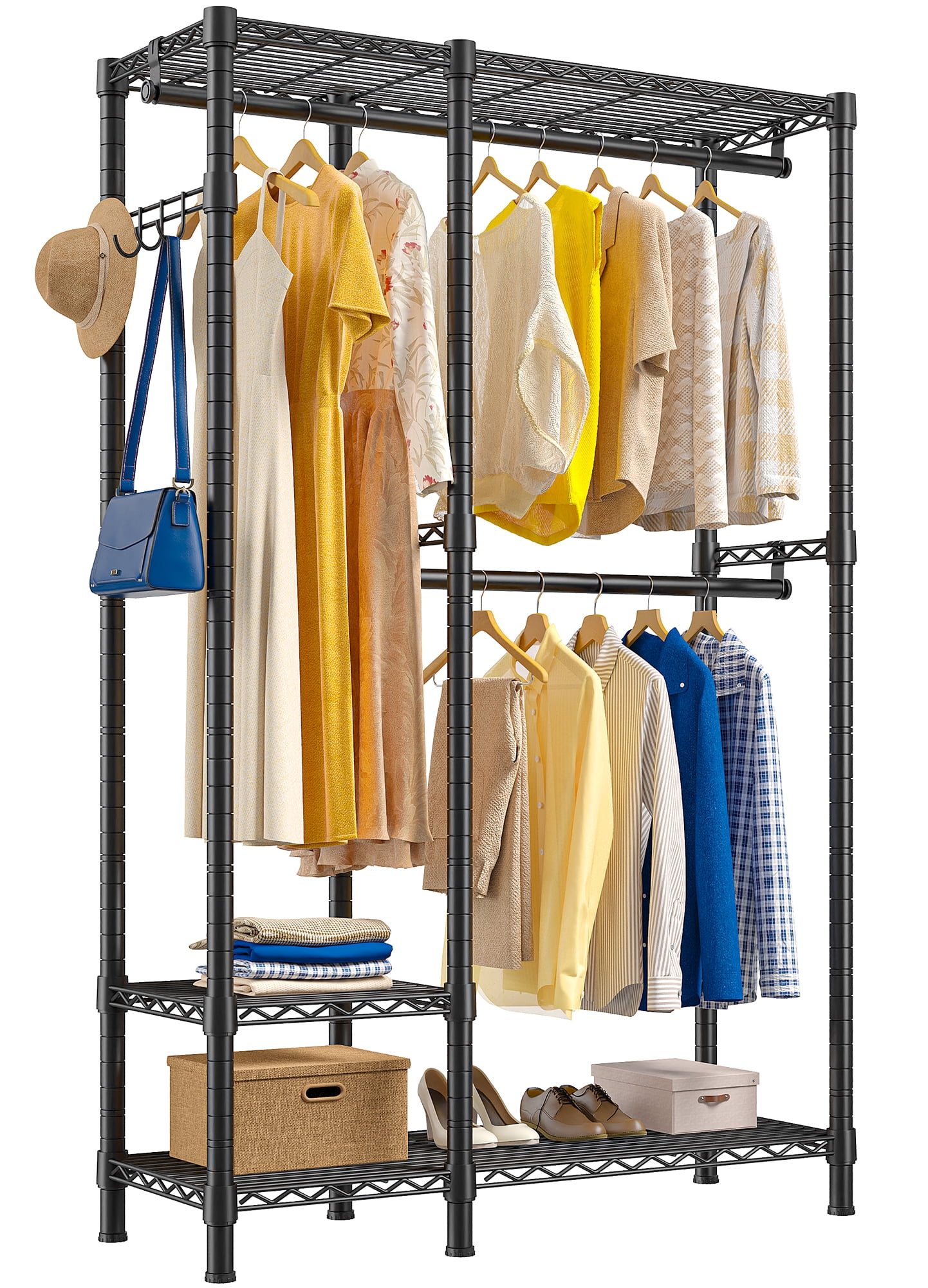 Clothes Rack, Heavy Duty Clothing Racks for Hanging Clothes, 77" H ...