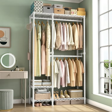 Cosway Metal Garment Rack Free Standing Closet Organizer w/5 Shelves ...