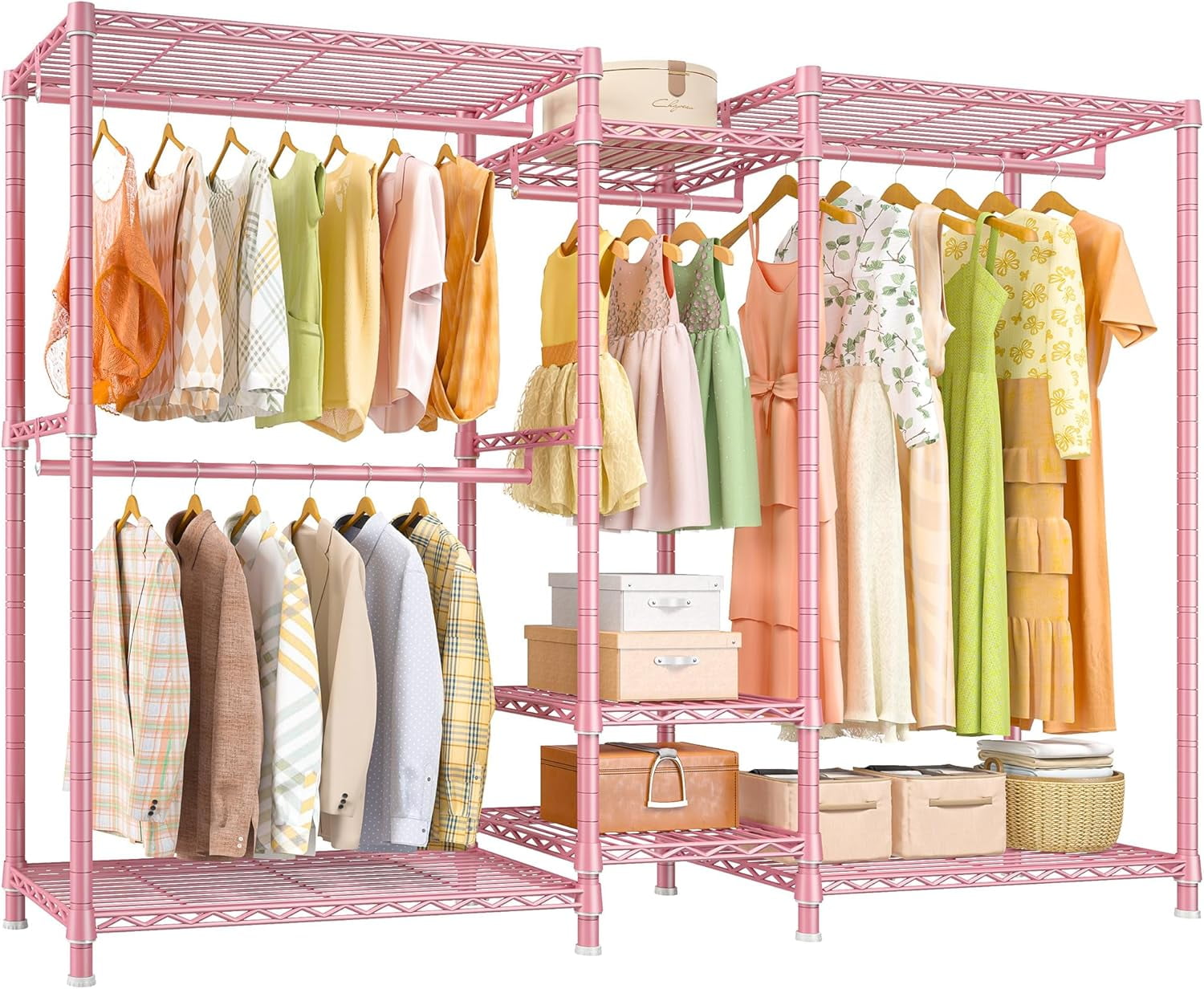 Clothes Rack Heavy Duty Clothing Racks for Hanging Clothes Adjustable ...