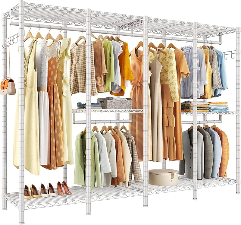 Clothes Rack Heavy Duty Clothing Racks for Hanging Clothes Loads 910LBS ...