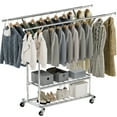 Clothes Rack Heavy Duty Clothing Rack with Wheels Load 620lbs Clothing ...