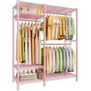 "Ulif E4 White Wire Garment Rack, Closet Organizer with 8 Shelves & 4 ...