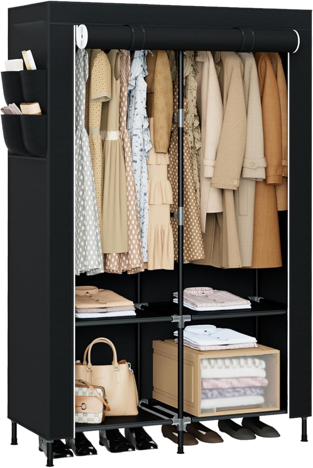 Clothes Rack, Portable Closet, 34 Inch Large Capacity Wardrobe Closet ...