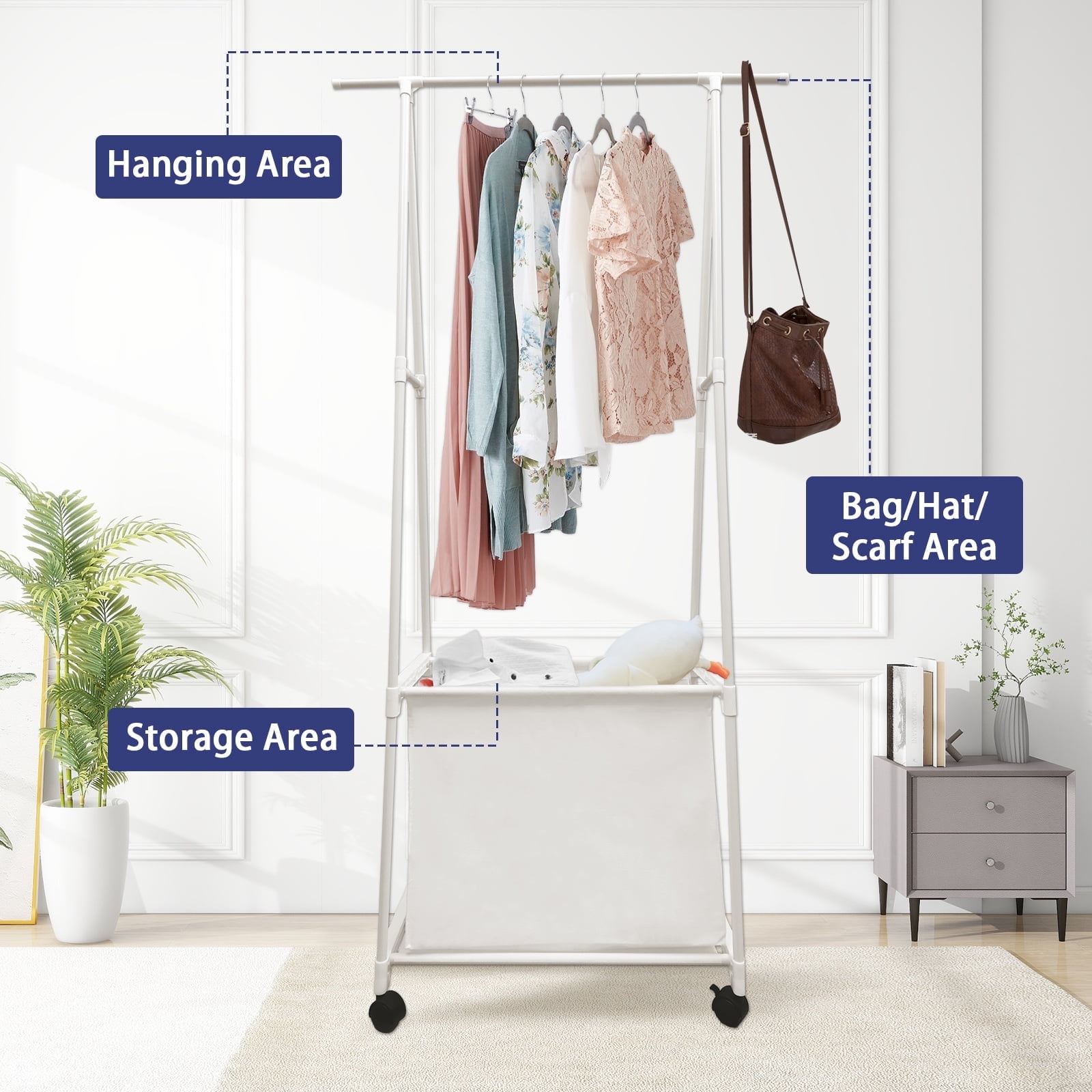 CATGOOD Clothes Rack, Triangular Garment Organizer with Storage Bag and ...