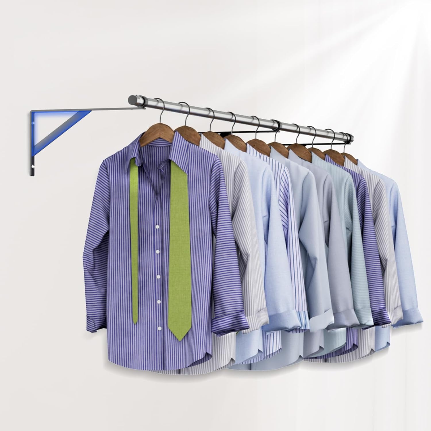 Clothes Rack Wall Mounted - 87'' Pipe Clothing Rack for Hanging Clothes ...