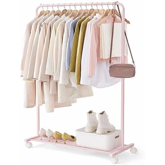 Clothes Rack with Wheels, Clothing Rack for Hanging Clothes, 25.4mm ...