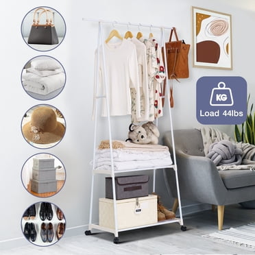 Home Depot Triangular Rolling Clothes Rack, 2-Tier Portable Coat Hanger ...
