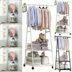 Clothes Rack on Wheels, Rolling Garment Rack with 2-Tier Storage ...