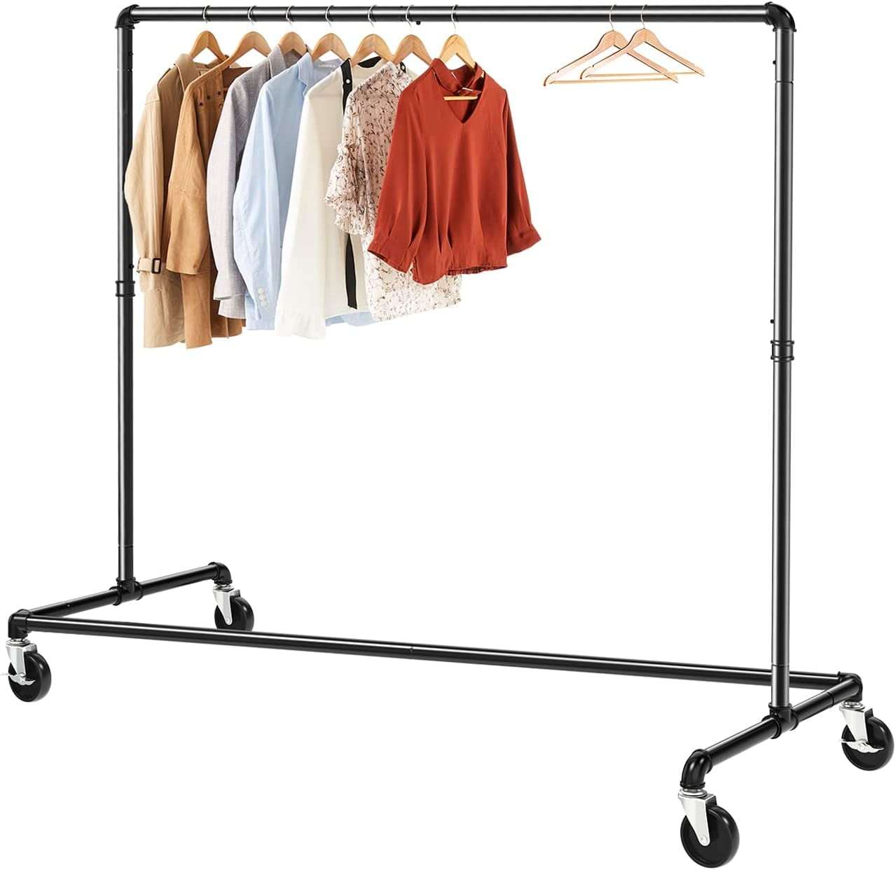 Clothes Rack, Z Base Garment Rack, Industrial Pipe Clothing Rack on ...
