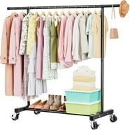 Nefoso Clothing Garment Rack,Round Clothes Rack with 4 Universal Wheels ...