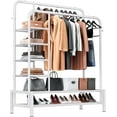 Clothes Rack with Double Rods and 6 Shelves, Heavy Duty Metal Garment ...