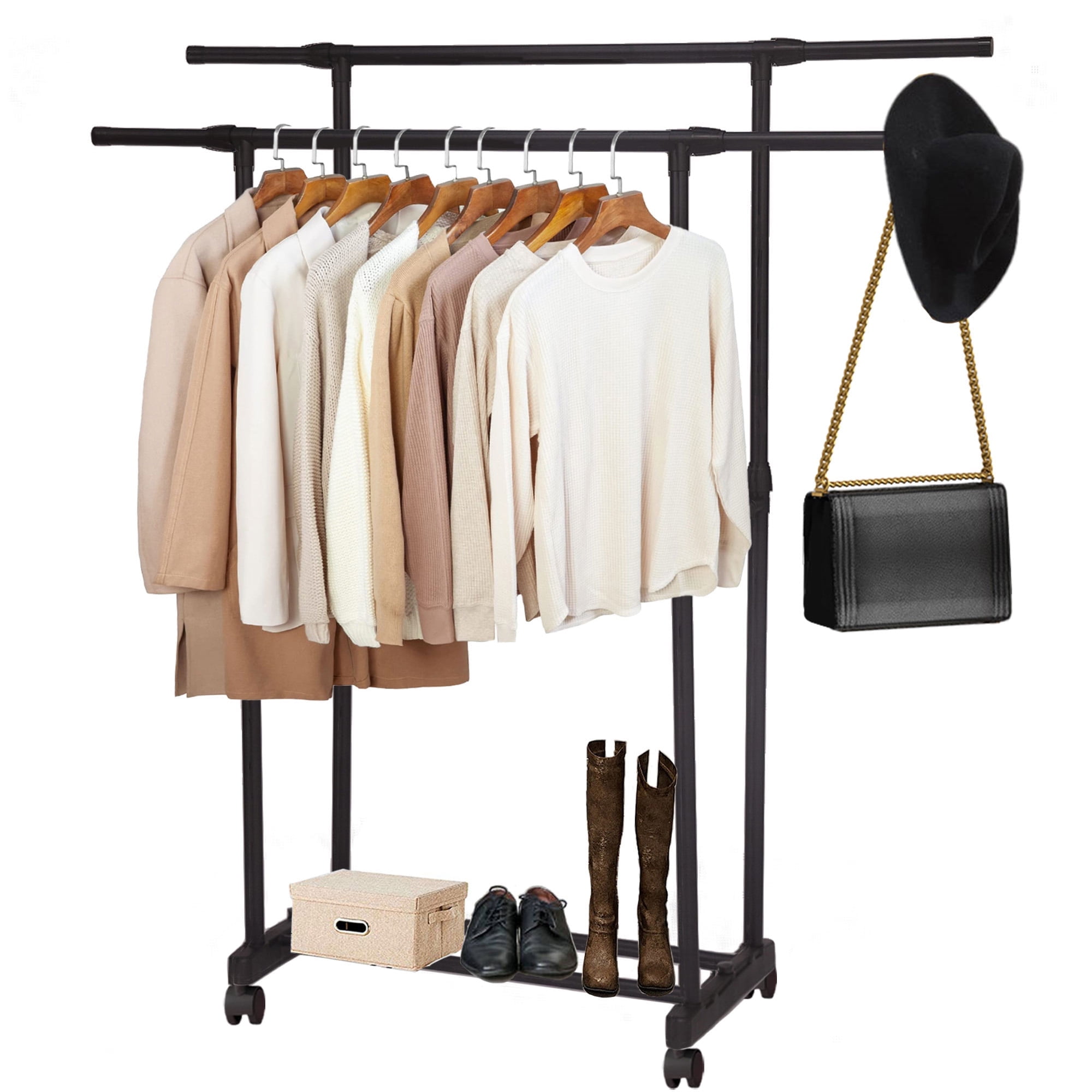 Clothing Racks,Clothes Rack with Wheel,Portable clothes hanging rack ...
