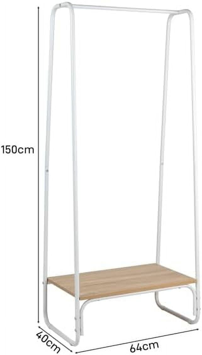 Clothes Rack with Wood Shelf, Freestanding Clothing Rack，Garment Rack ...