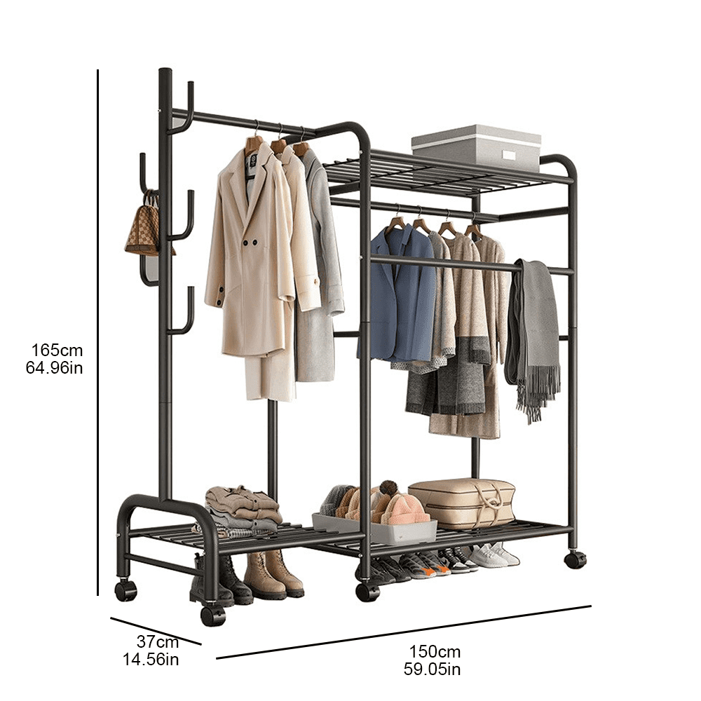 Clothes Racks For Hanging Clothes with Coat Rack Load 620LBS, 65" H ...