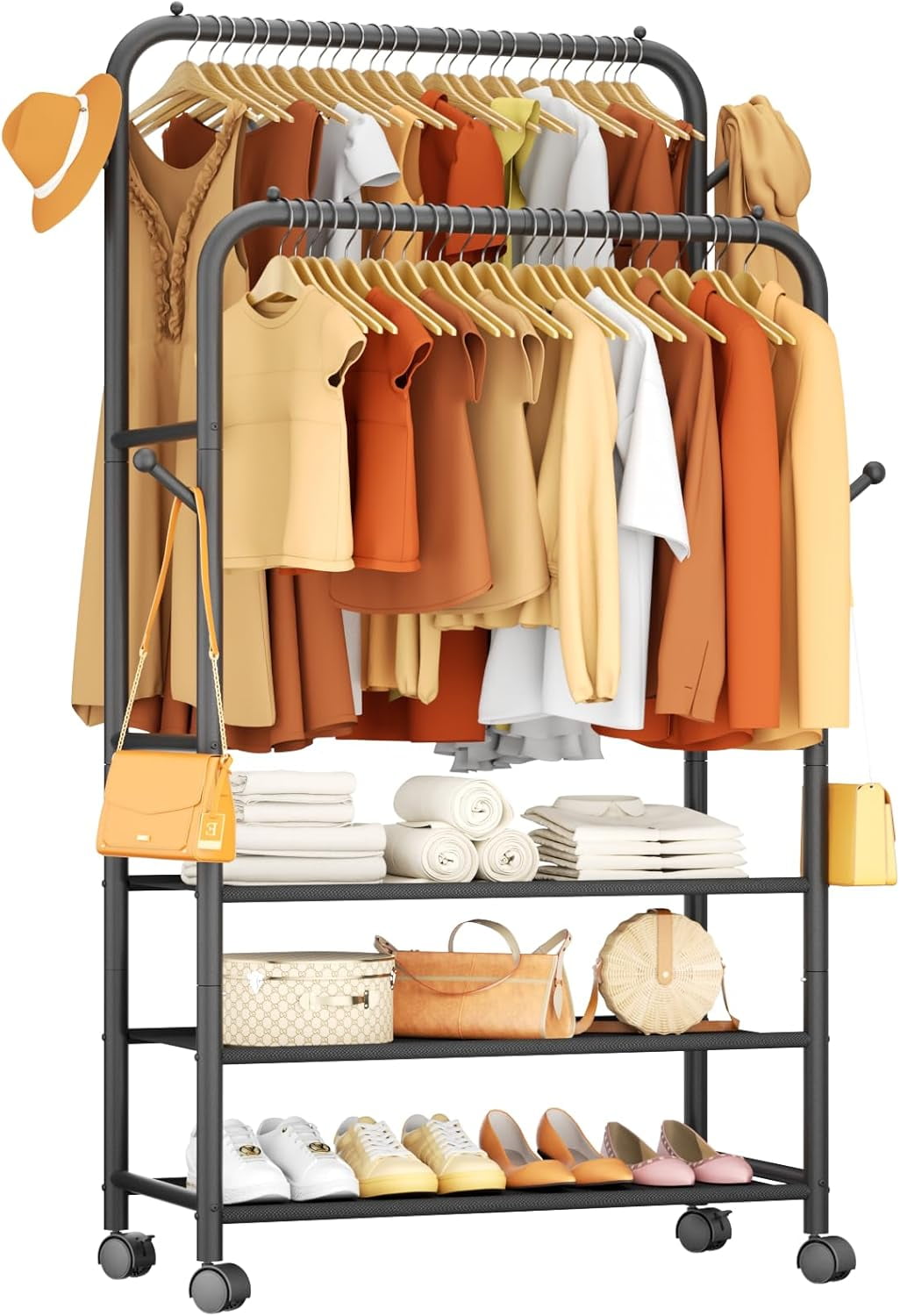 Clothes Racks for Hanging Clothes, Portable Rolling Garment Rack ...