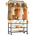 Clothes Racks for Hanging Clothes, Portable Rolling Garment Rack ...
