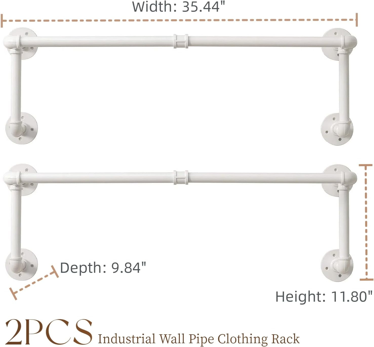 Clothes Racks, Industrial Pipe Clothing Racks for Hanging Clothes, Wall ...