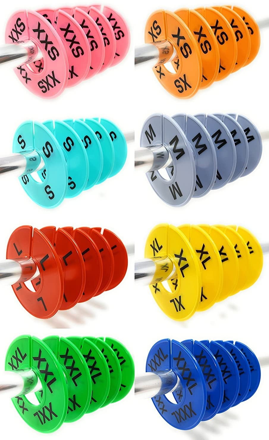 Clothes Size Dividers | 40 Pieces 8 Colors XXS-XXXL | Ultimate Clothing ...