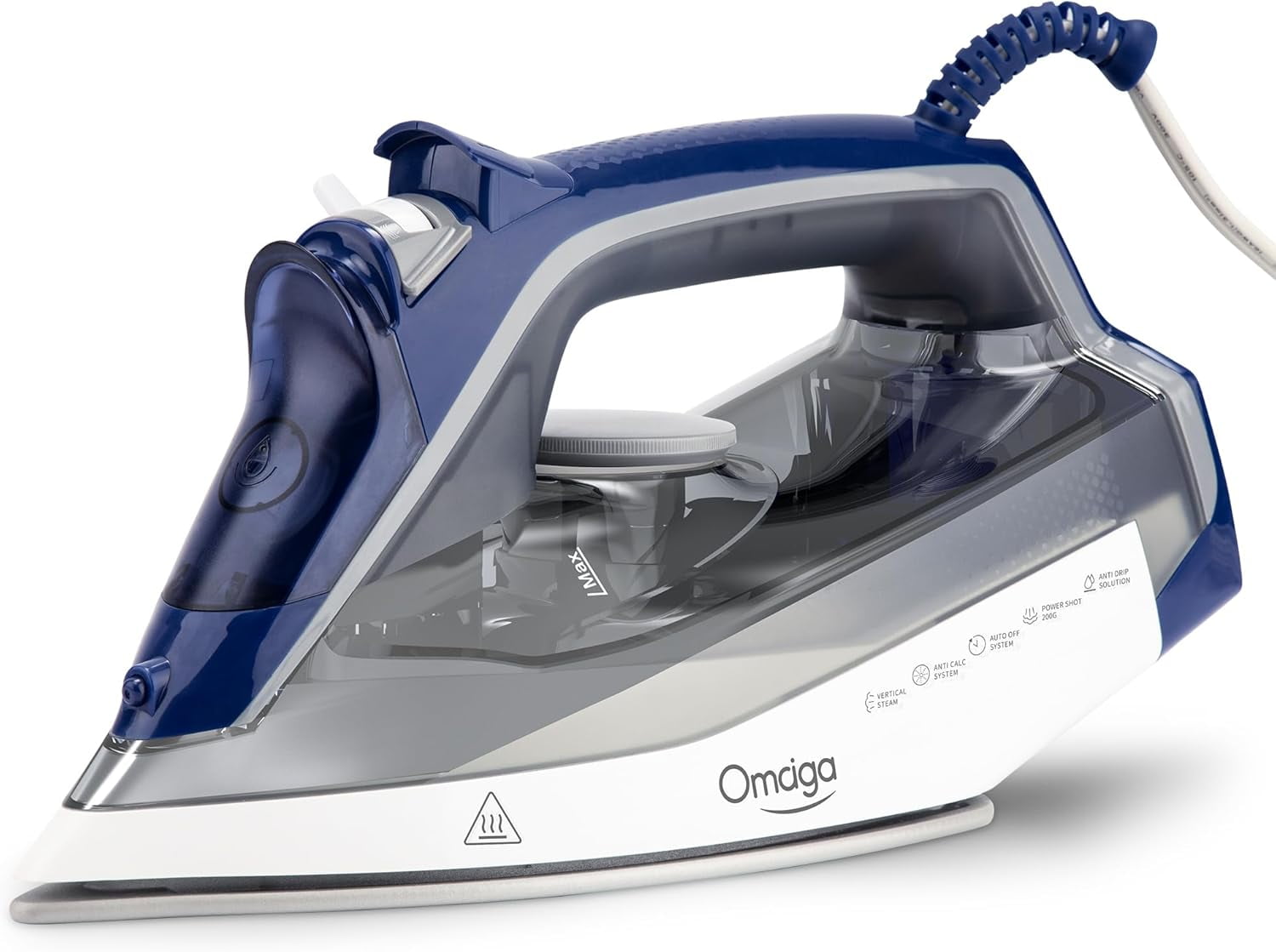 Clothes Steam Iron, 1750W with Durable Ceramic Soleplate, 13.52oz Water ...