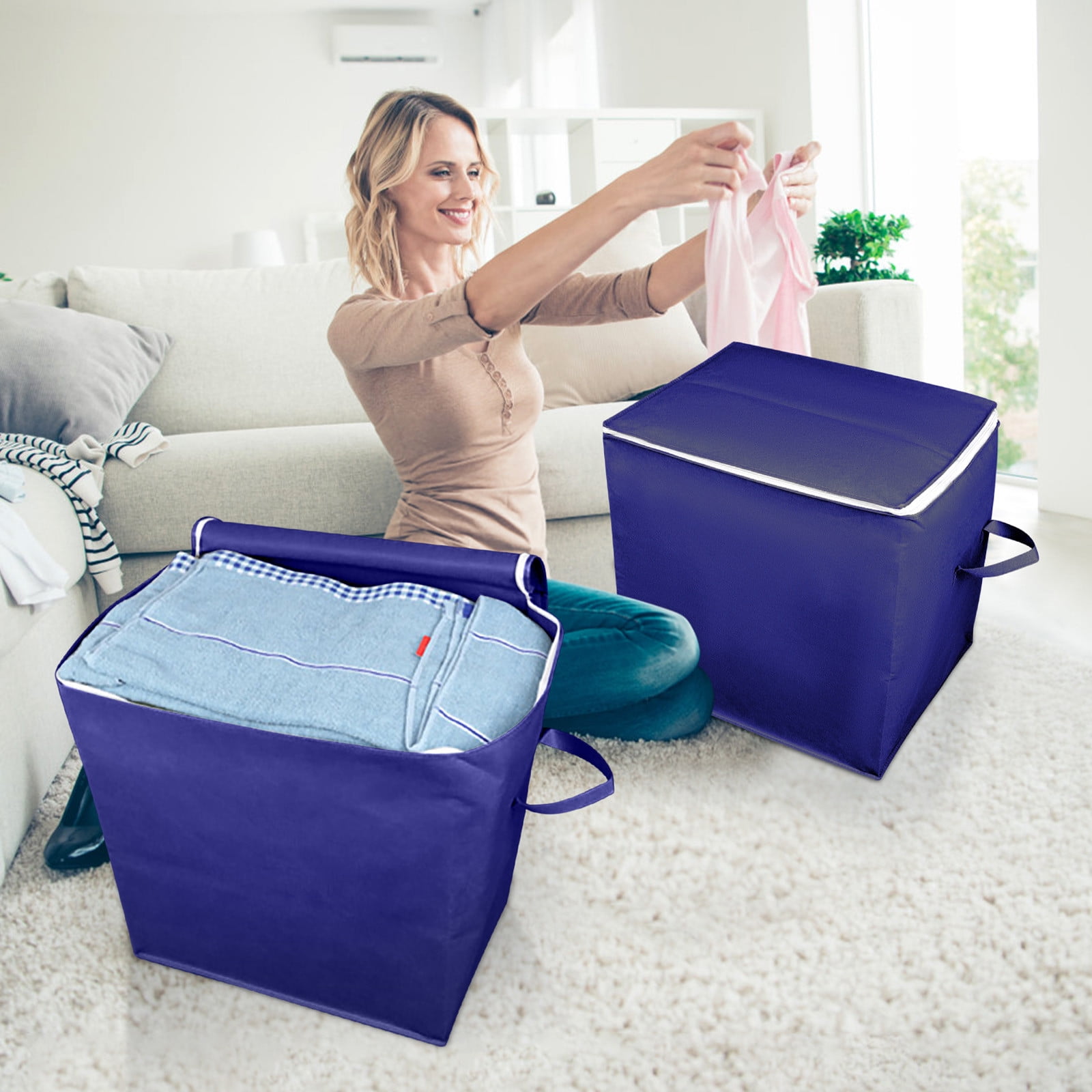 Clothes Storage Bag Foldable Storage Bin Closet Organizer,Non-woven ...