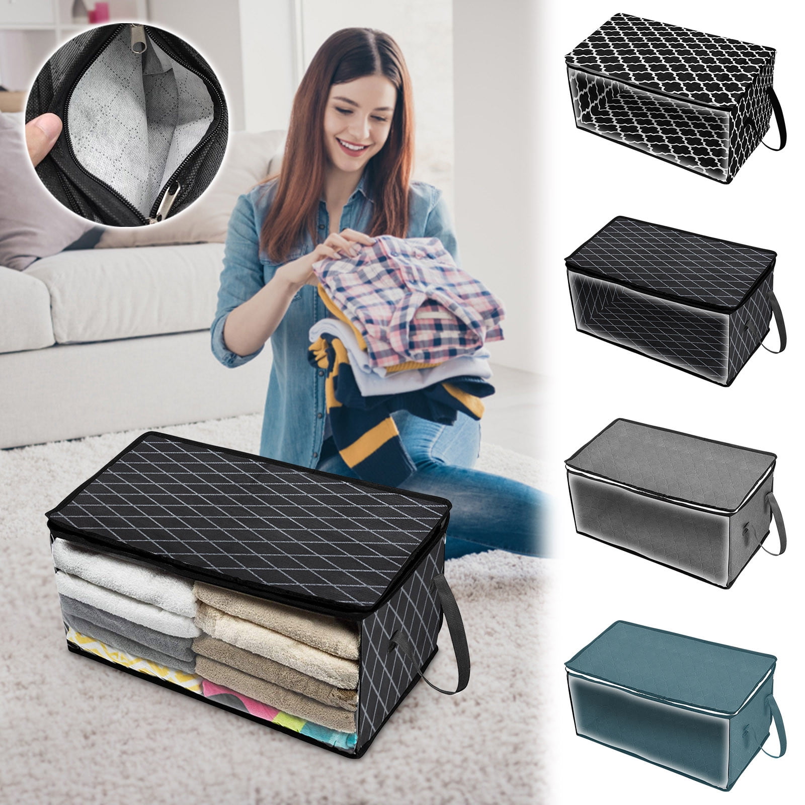 Clothes Storage Bag Foldable Storage Bin Closet Organizer,Wardrobe ...