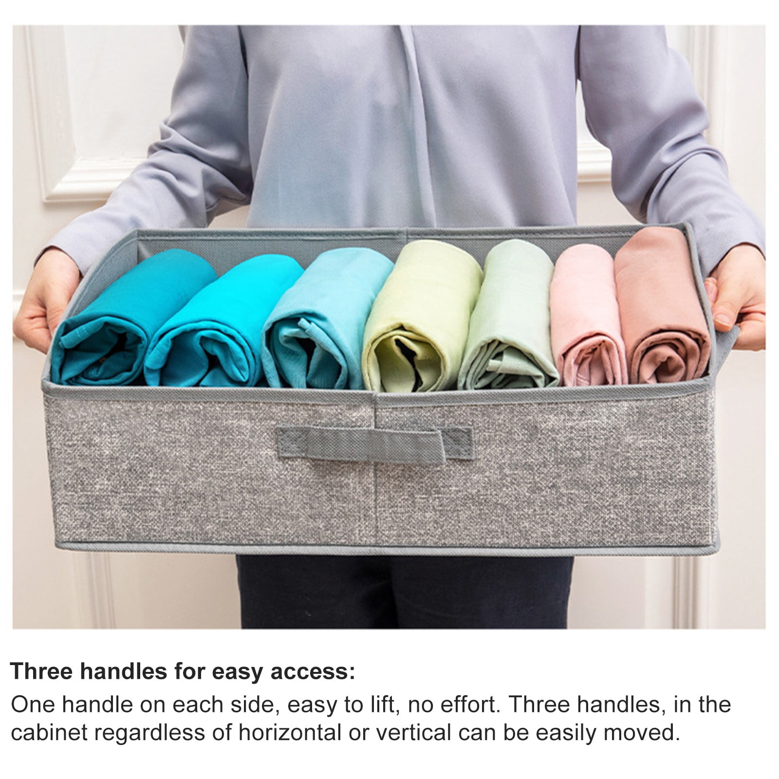 Clothes Storage Bins.Large Capacity Foldable Trapezoid Storage Box with ...