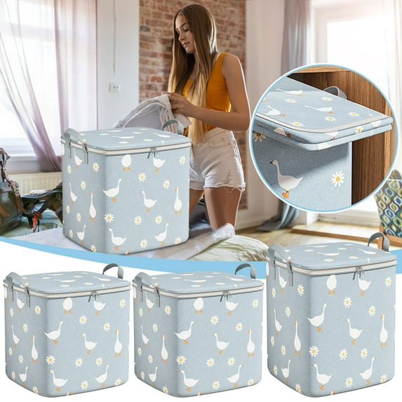 Clothes Storage Bins with Lids, Moving Bedroom Storage Bag Clothing ...