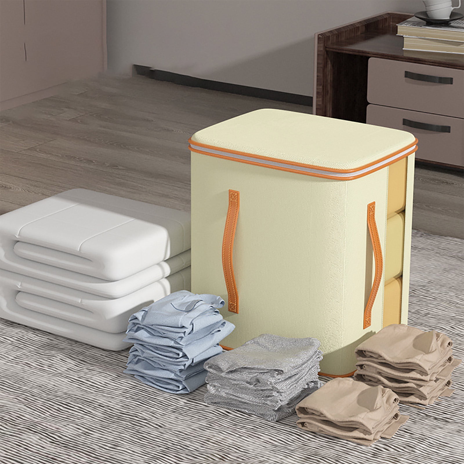 Clothes Storage Bins with Lids, Quilt Storage Bag For Household Use ...