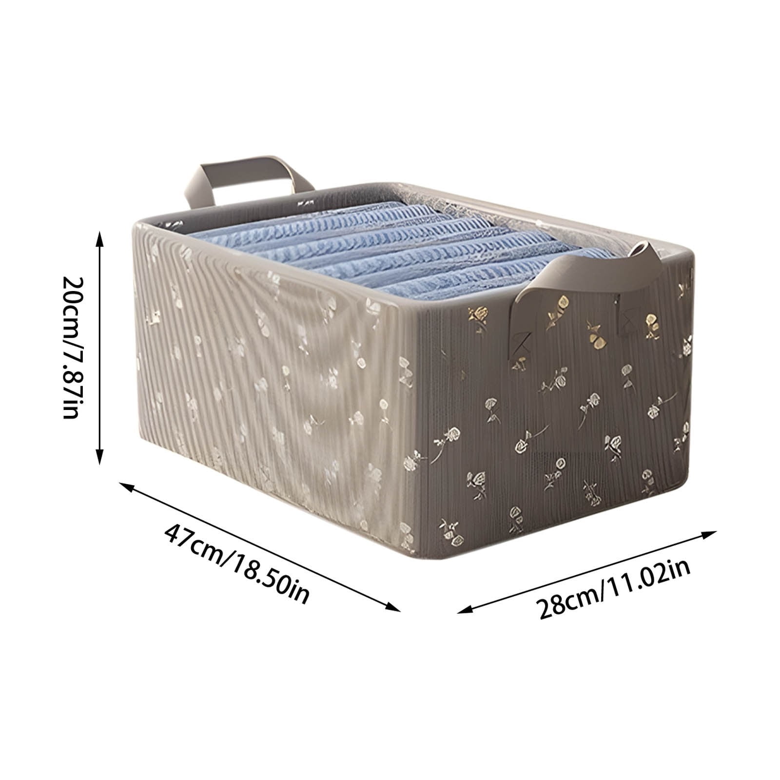 Clothes Storage Box Bronzing Wardrobe Fabric Cotton And Linen Belt ...