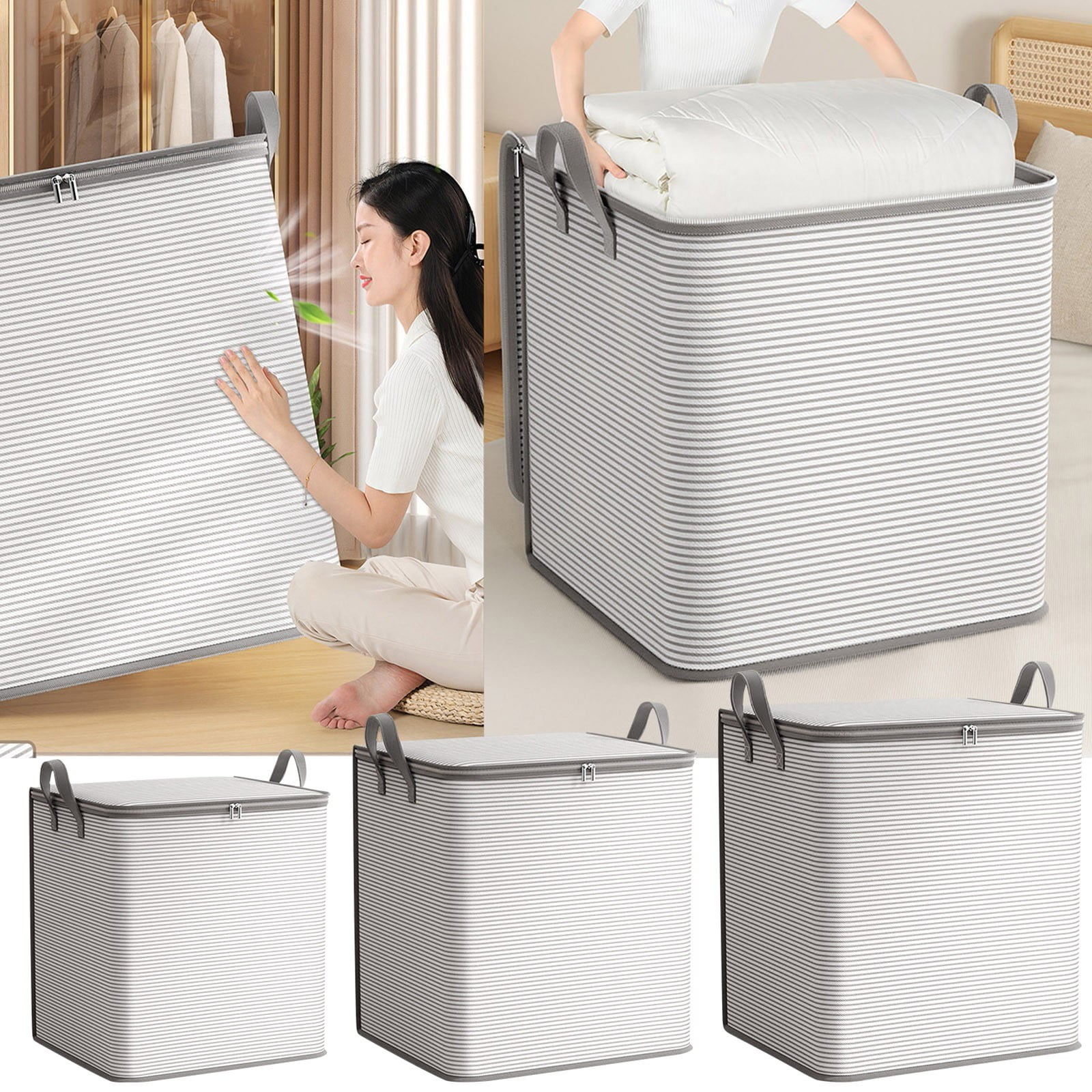 Clothes Storage Box Grey Xl Organizers and Storage, Houndstooth Storage ...