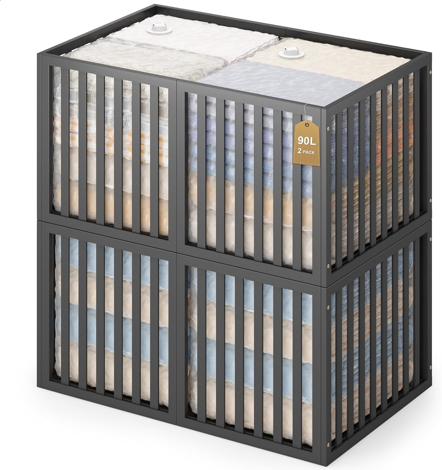 Clothes Storage Container - Large 90L Closet Organizers and Blanket ...