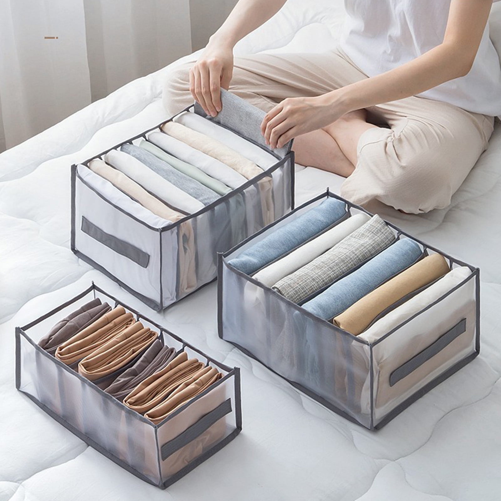 Clothes Storage Organizer Drawer with Multiple Compartments, Non-woven ...
