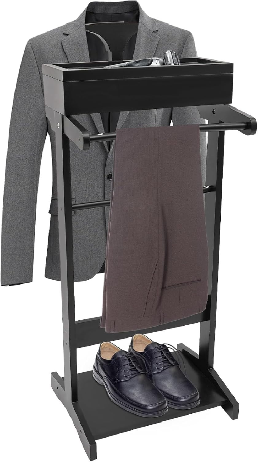 Clothes Valet Stand Holder for Men Suit Coat Rack Hanger Stand, Suit ...