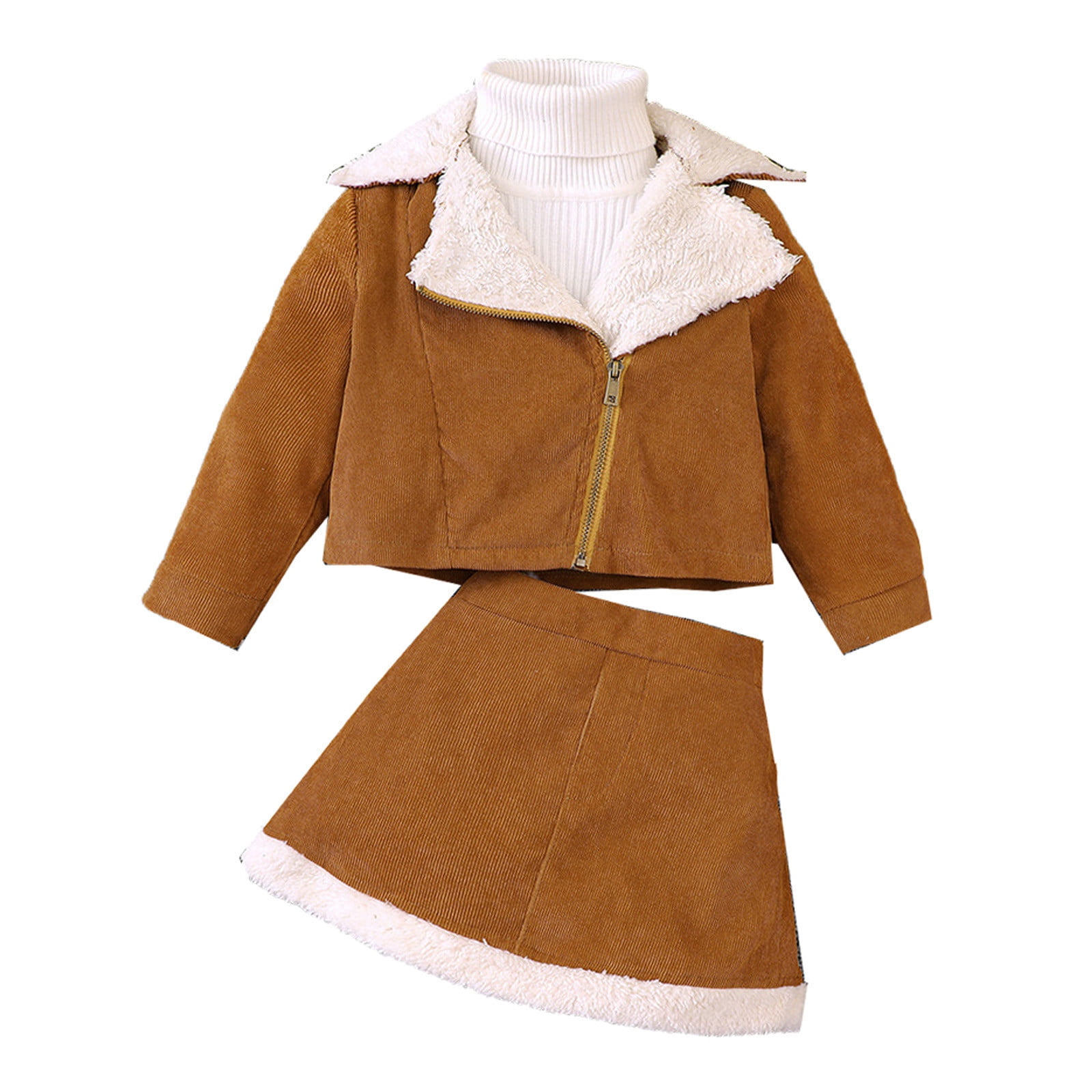 Clothes for Kids Girls Winter Windproof Lapel Coat Jacket Zipper Warm ...