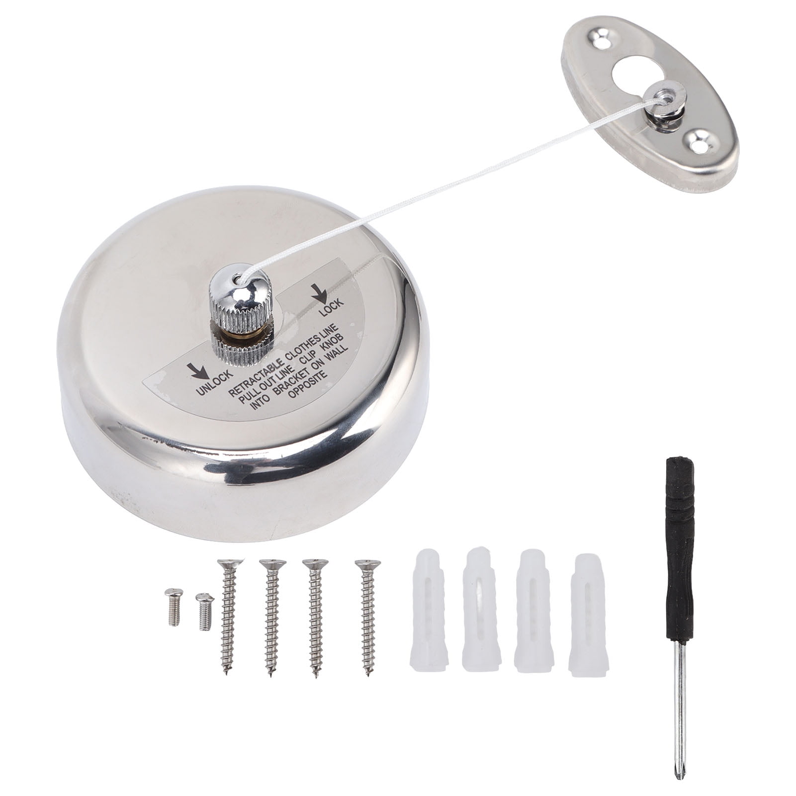 Clothesline 304 Stainless Steel Nylon Cord Space Saving Retractable 9ft ...