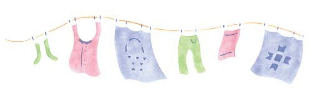 Clothesline with Clothes Wall Stencil SKU #700 by Designer Stencils ...
