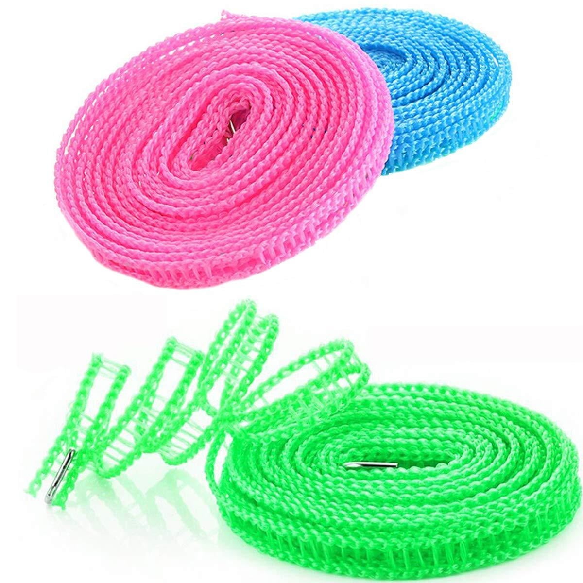 Clotheslines 3Pack Blue Pink Green 1.64ft Length Clothes Drying Rope ...