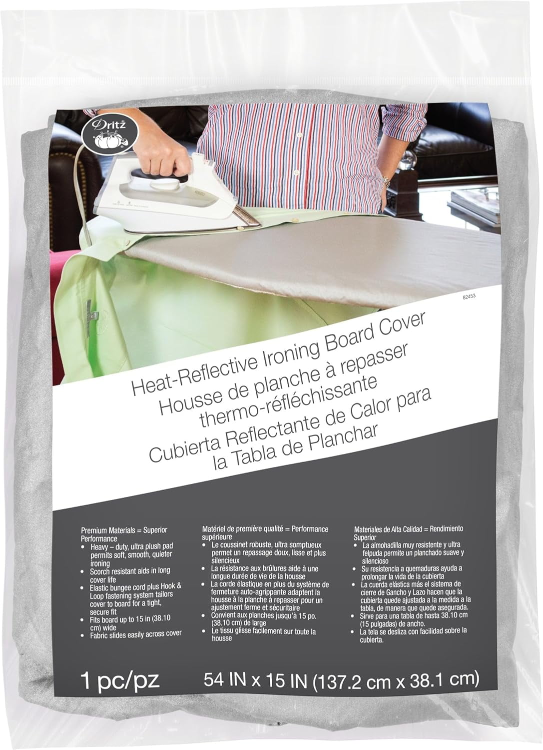 Clothing Care 82453 Heat Reflective Ironing Board Cover, 54 x 15-Inch ...