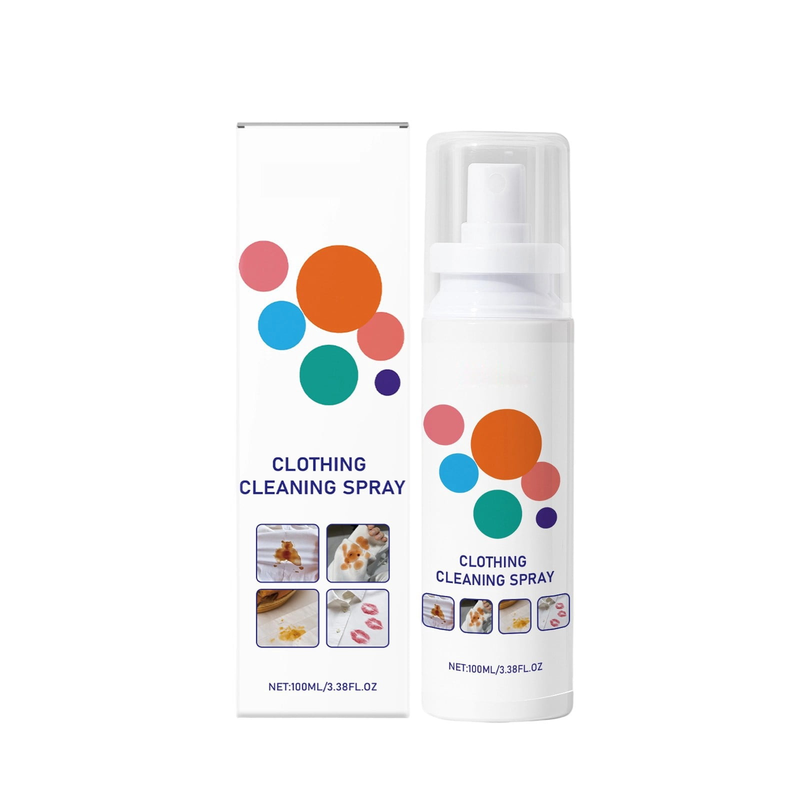 Clothing Cleaning Spray, 100ml Stain Remover Foam, Fast Acting Laundry ...