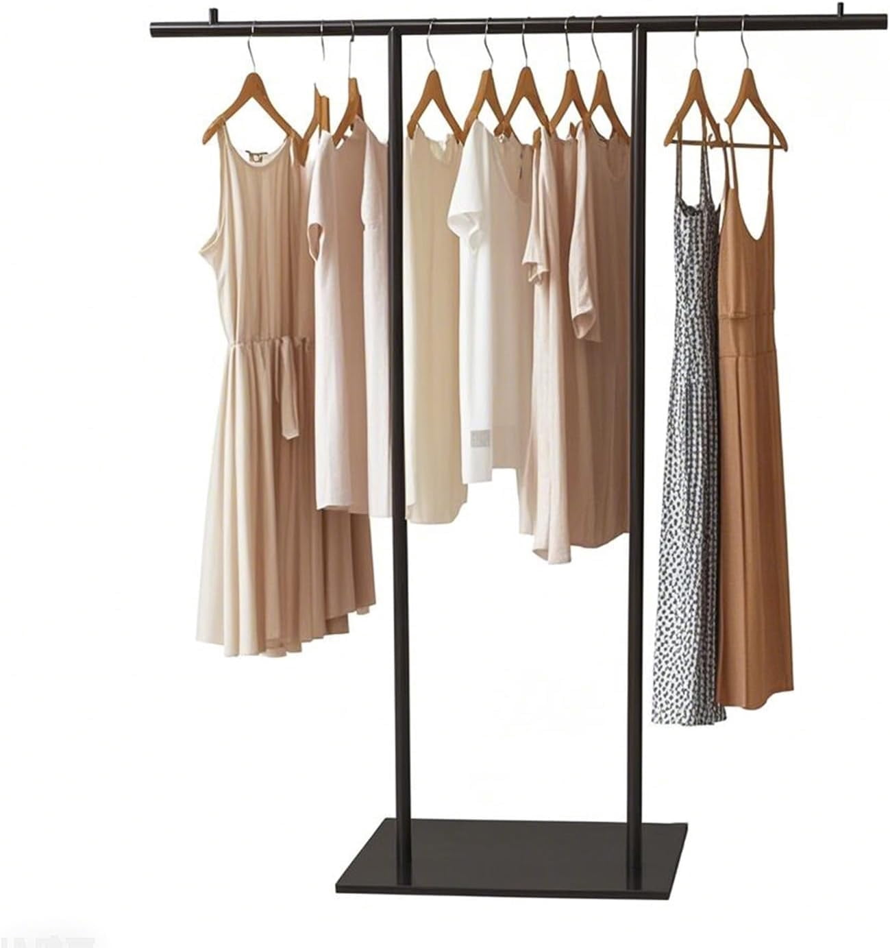 Clothing Display Rack Black Metal Stand for Boutique, Floor-Standing ...