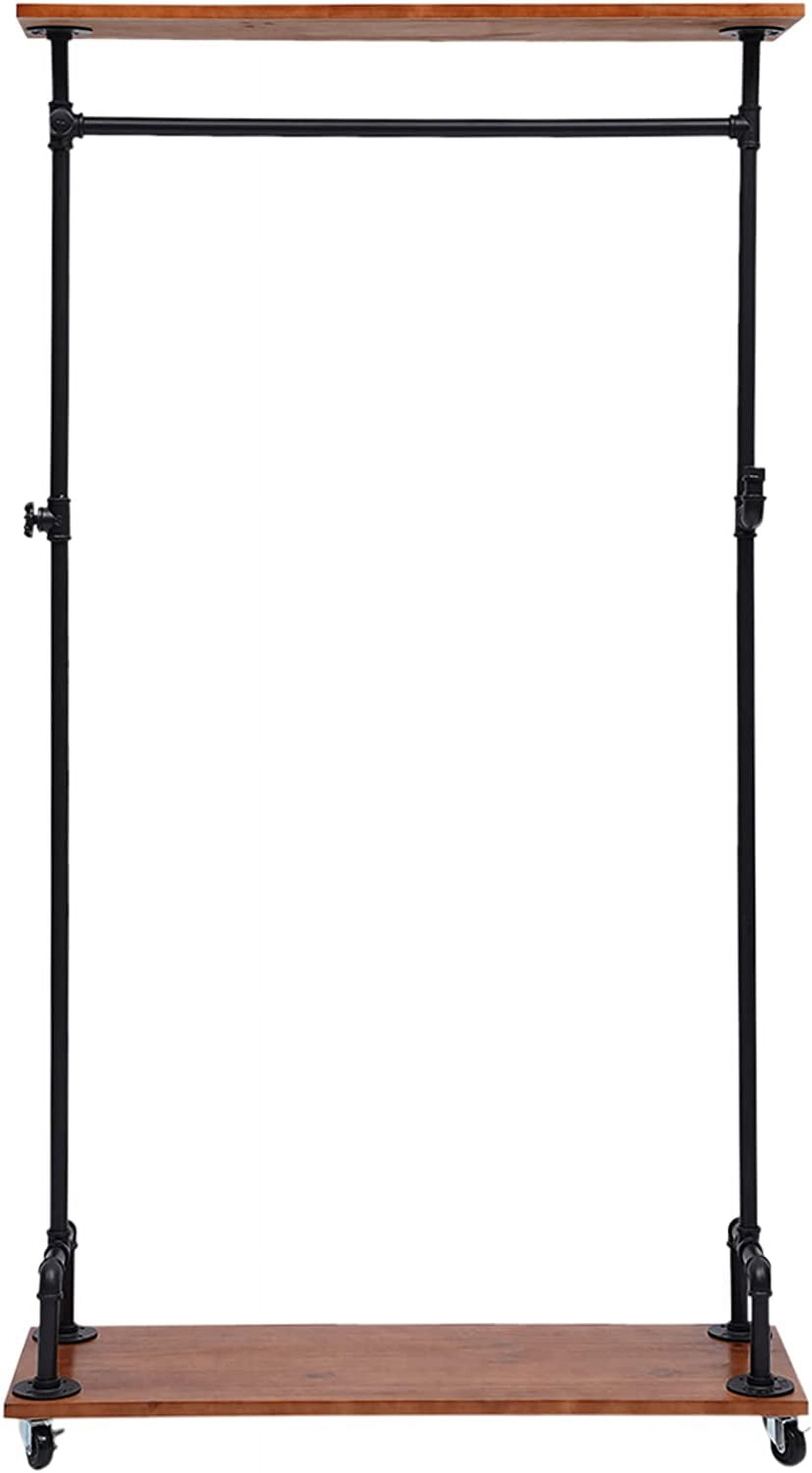 Clothing Display Rack Rolling Garment Rack 39.37 Inch Height Adjustable ...