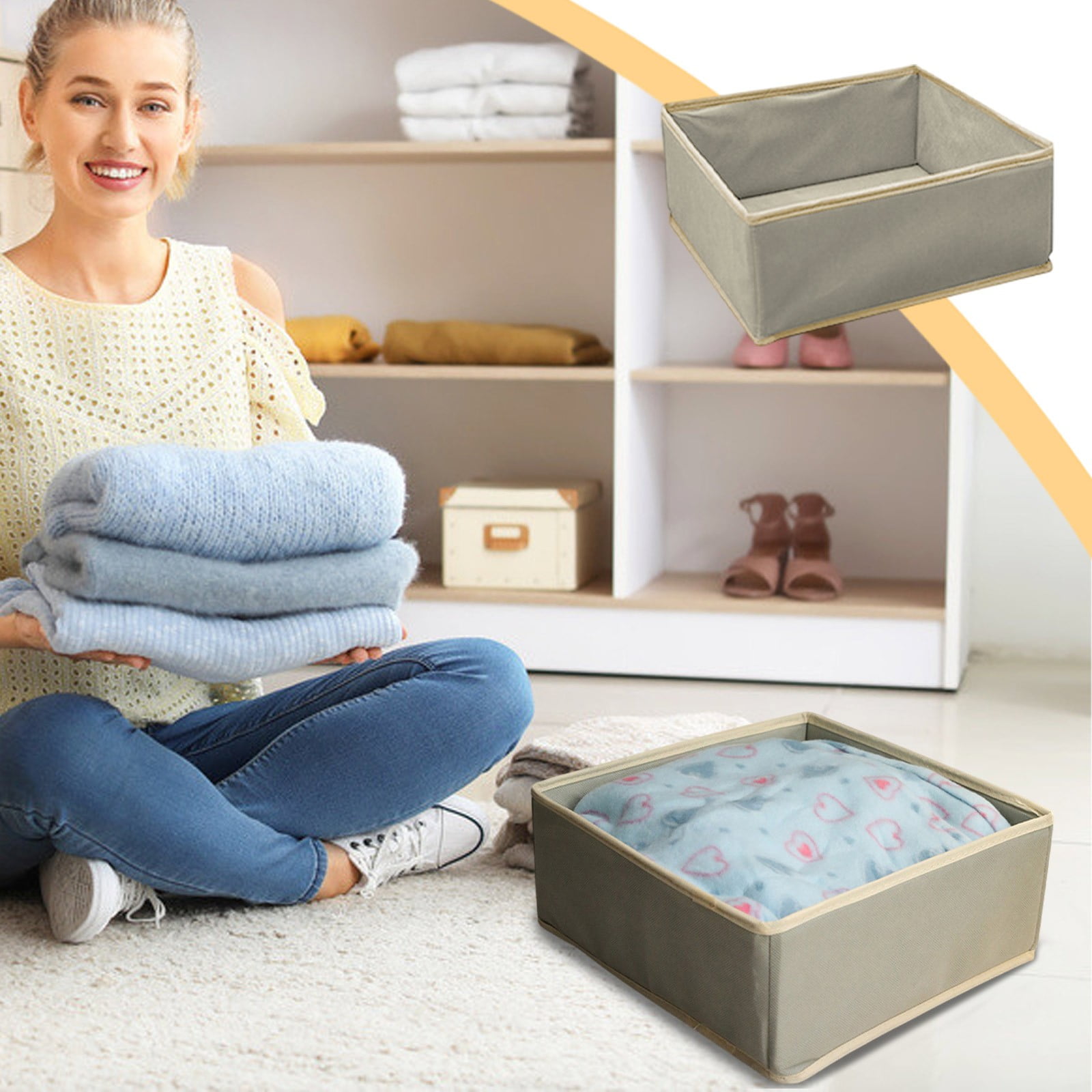 Clothing Drawer Organizer, Closet Organizer Divider, 3-Piece Set, Small ...