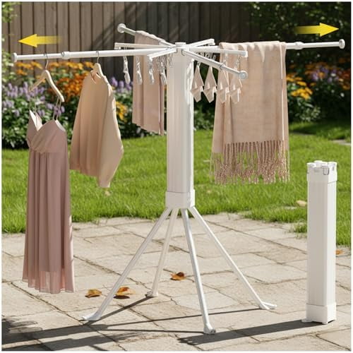 Clothing Drying Racks Folding Laundry Clothing Rack with 16 Clips ...
