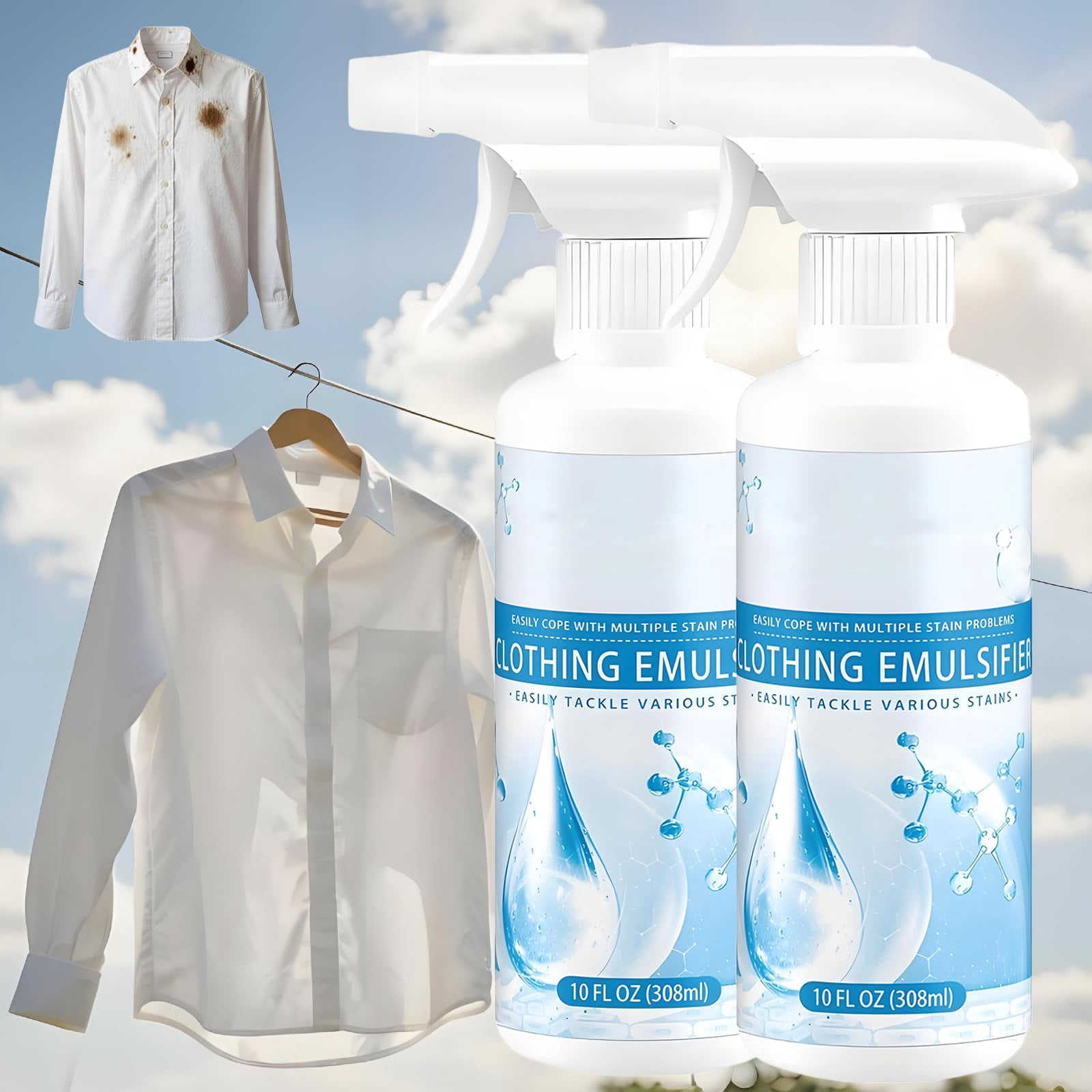 Clothing Emulsifier, Non-ionic Laundry Pre-Treatment Spray, 300ml ...