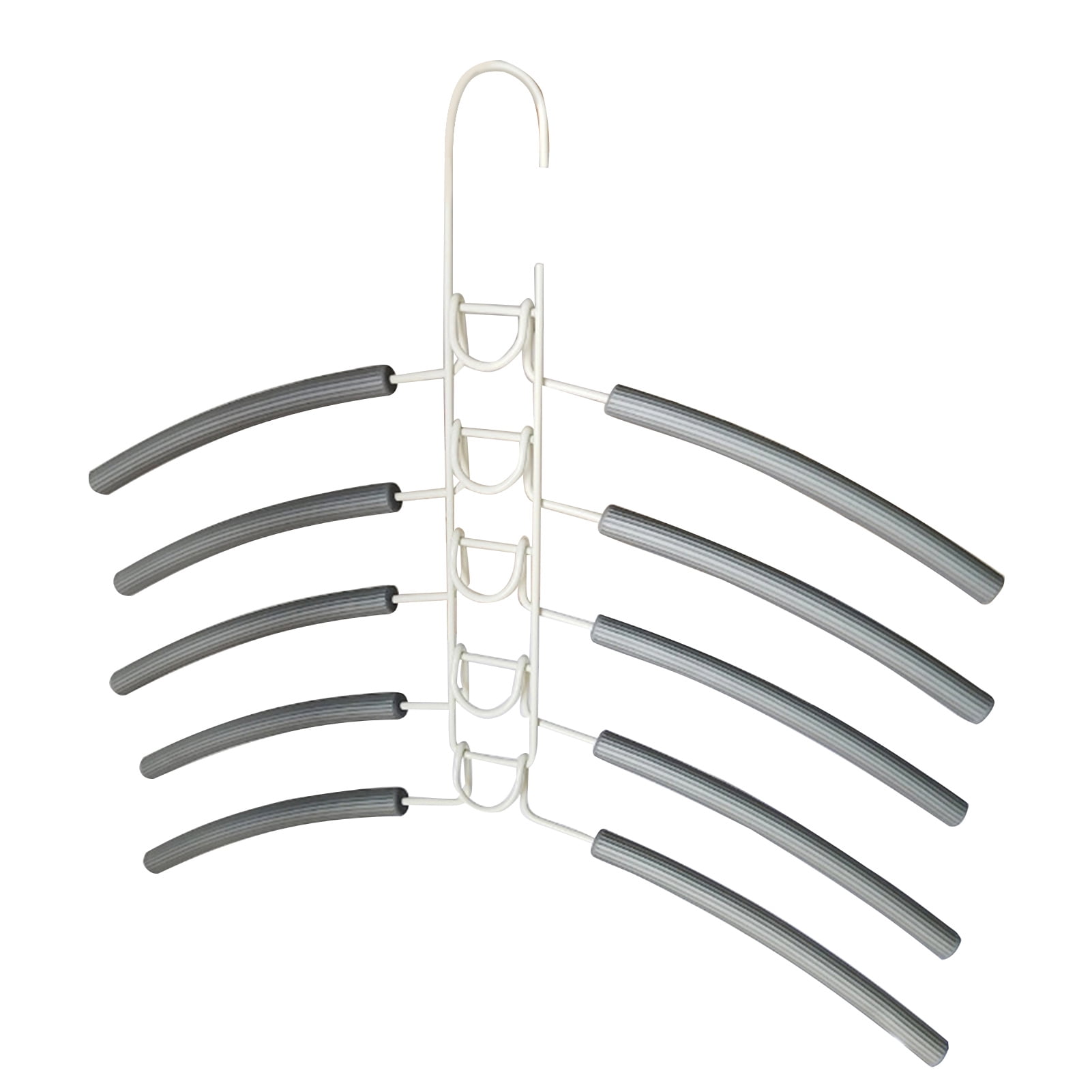 Clothing Hanger Multi-Layer 5-in-1 Anti-slip Design Space Saving Closet ...